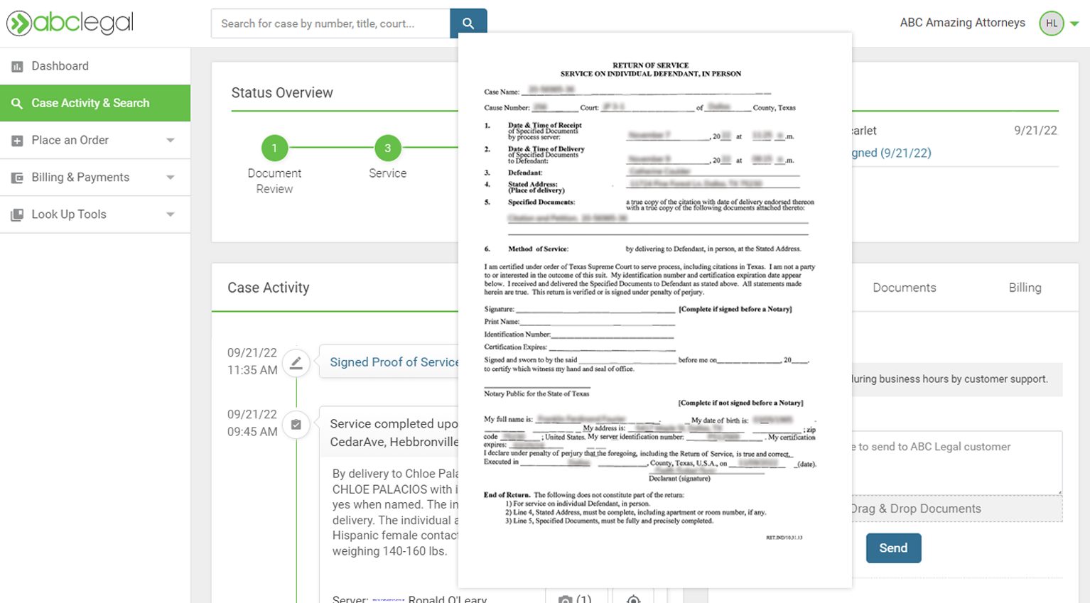 ABC Legal Services | Your Secure Account