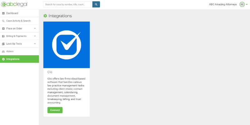 Integrations | Clio + ABC Legal