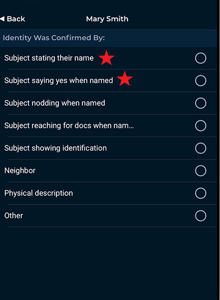 Submitting Personal Service in ABC Mobile