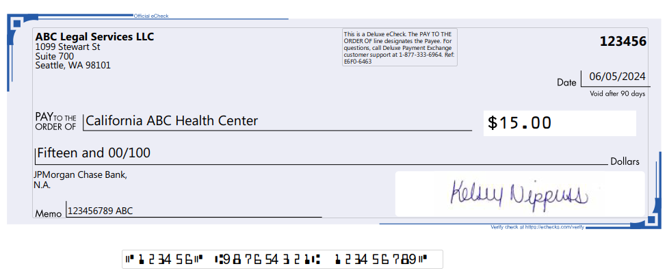Subpoena Order Payments: Checks & eChecks