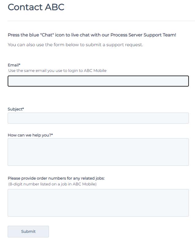 Process Server Support