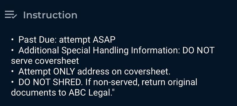 An Order's Requirements